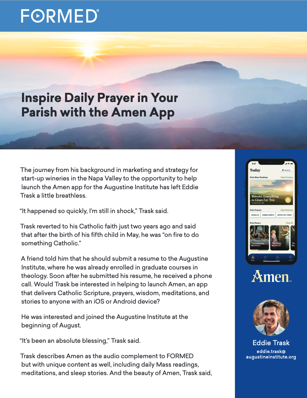 Inspiring Daily Prayer in Your Parish with the Amen App Eddie Trask